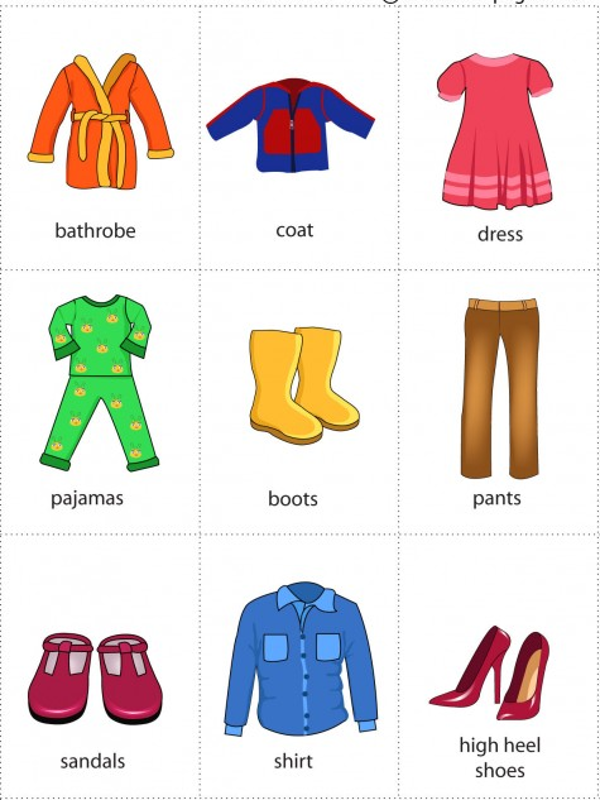 Flashcards for Kids: Clothes - Tiếng anh trẻ em chủ đề quần áo - VnDoc.com