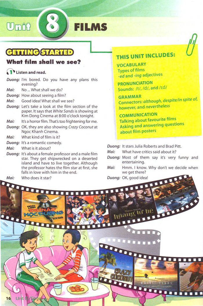 Tiếng Anh lớp 7 Chương trình mới Unit 8: FILMS - Bài tập Thí điểm Tiếng Anh lớp 7 - VnDoc.com