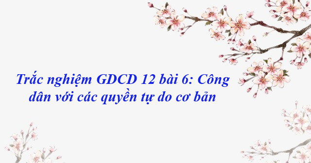 Trắc nghiệm môn GDCD lớp 12 bài 6: Công dân với các quyền tự do cơ bản ...