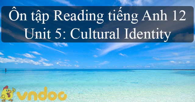 Trắc nghiệm Reading tiếng Anh lớp 12 Unit 5 Cultural Identity - Bài tập tiếng Anh 12 mới theo ...