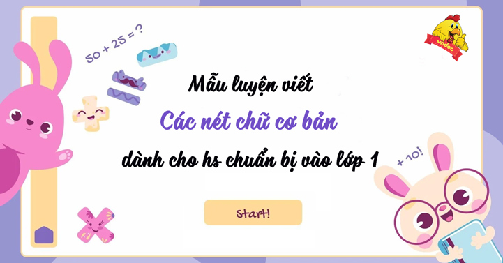 File tập viết các nét cơ bản lớp 1 - Các nét chữ cơ bản - VnDoc.com
