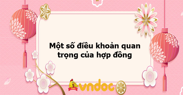 Một số điều khoản quan trọng của hợp đồng - Đề cương ôn tập môn Luật kinh tế - VnDoc.com