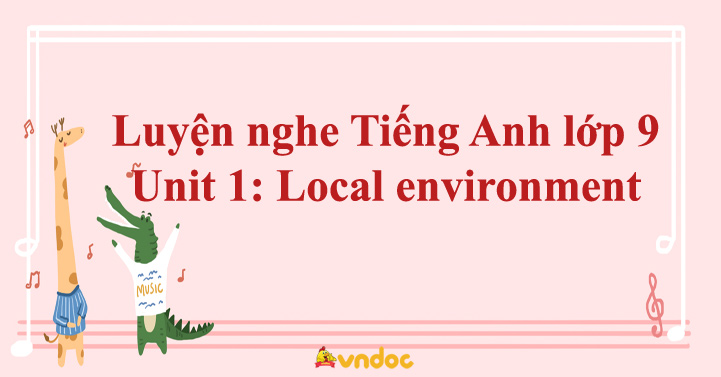 Luyện nghe Tiếng Anh lớp 9 Unit 1 Local environment - Các bài tập luyện nghe lớp 9 theo từng ...