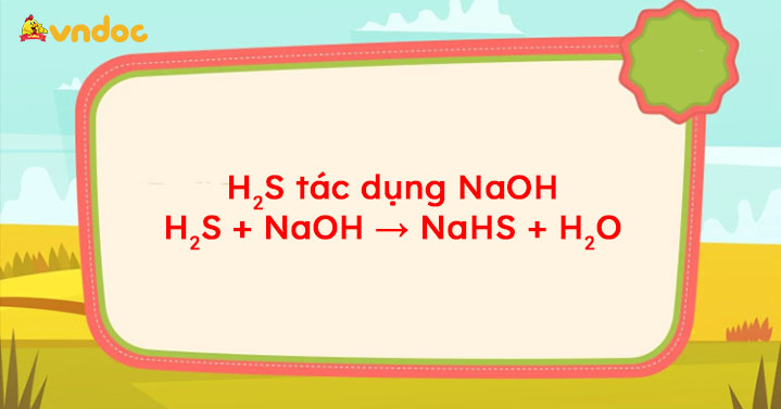 H2S + NaOH → NaHS + H2O - H2S ra NaHS - VnDoc.com