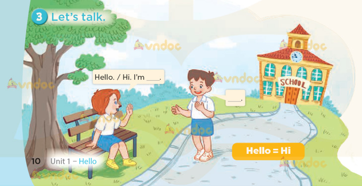 Tiếng Anh lớp 3 Unit 1 Lesson 1 Hello - Unit 1 lớp 3 Lesson 1 trang 10 Global Success - VnDoc.com