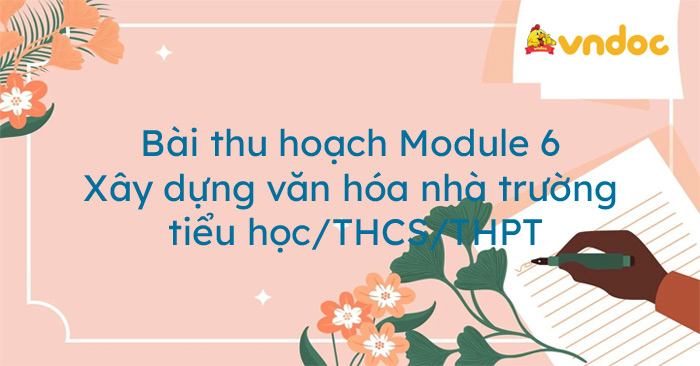 Bài thu hoạch Module 6: Xây dựng văn hóa nhà trường Tiểu học, THCS, THPT - Bài tập cuối khóa ...