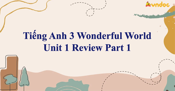 Tiếng Anh 3 Wonderful World Unit 1 Review Part 1 - Unit 1 lớp 3 Review Part 1 trang 25 Wonderful ...