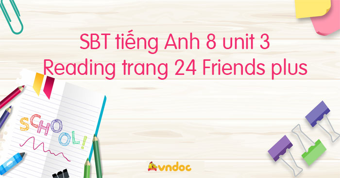 Workbook tiếng Anh 8 unit 3 Reading trang 24 Friends plus - Sách bài tập tiếng Anh 8 Friends ...