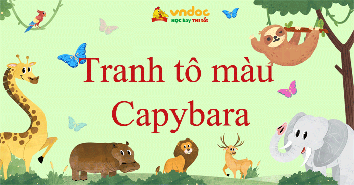 Tranh tô màu Capybara đẹp - Bộ sưu tập tranh tô màu Capybara - VnDoc.com