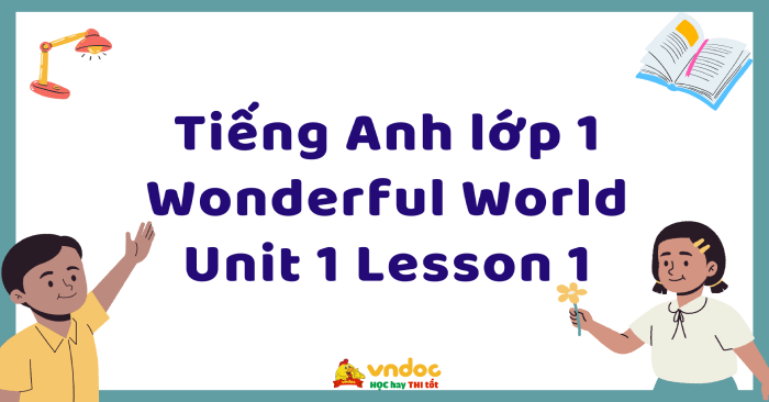 Tiếng Anh lớp 1 Wonderful World Unit 1 Lesson 1 - Unit 1 lớp 1 Me trang ...