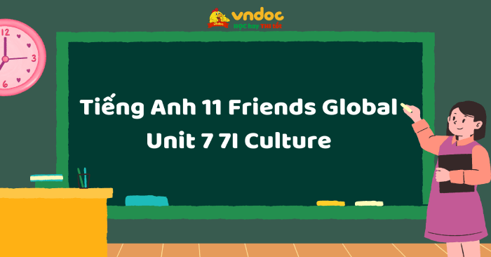 Tiếng Anh 11 Friends Global Unit 7 7I Culture - Unit 7 7I Culture lớp ...